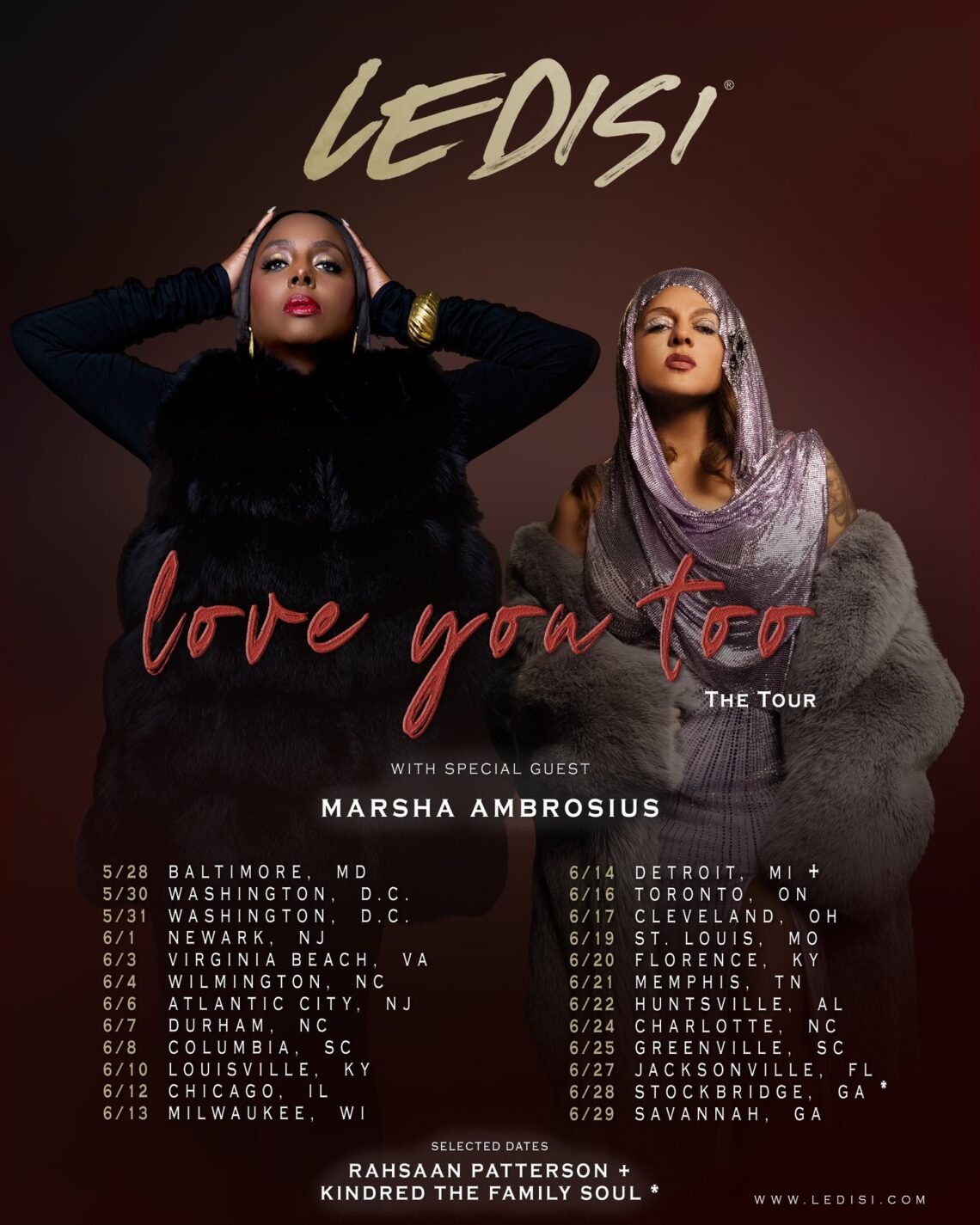 Ledisi Announces 'Love You Too Tour' With Marsha Ambrosius